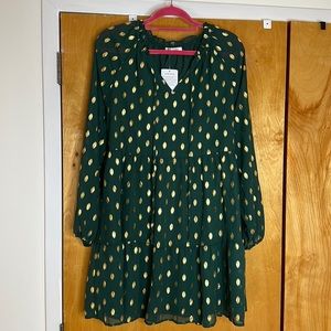 kirundo | Dresses | Kirundo Long Sleeve V Neck Ruffle Polka Dot Mini ...